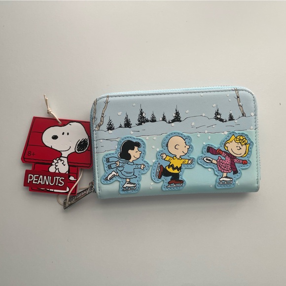 Loungefly | Bags | Loungefly Peanuts Charlie Brown Ice Skating Scene ...